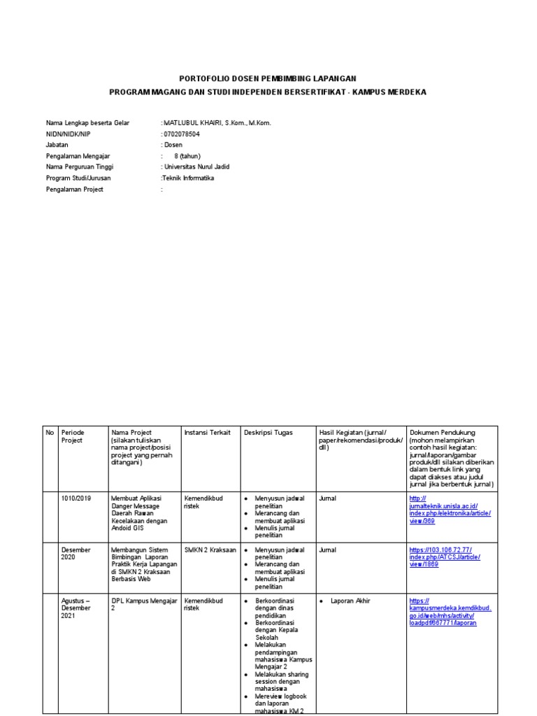 Format - Portofolio DPL Program MSIB Batch 2 | PDF