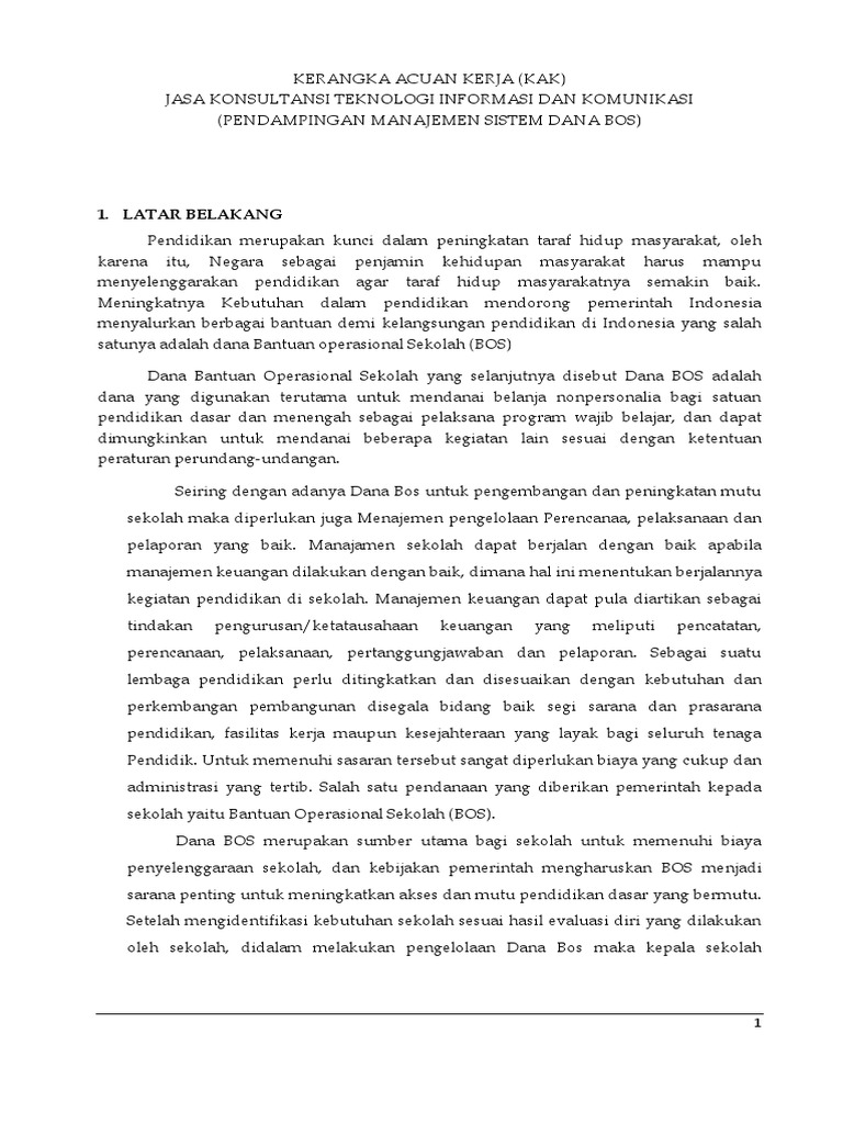 Contoh Kak Sip Bos | PDF