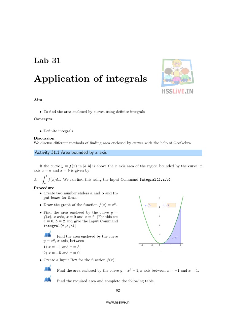 Area Calculation Using Integrals | PDF | Area | Integral