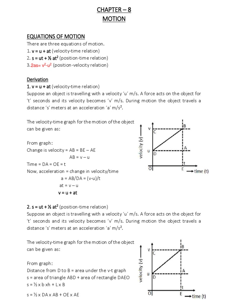 Derivation of Motion Equations | PDF