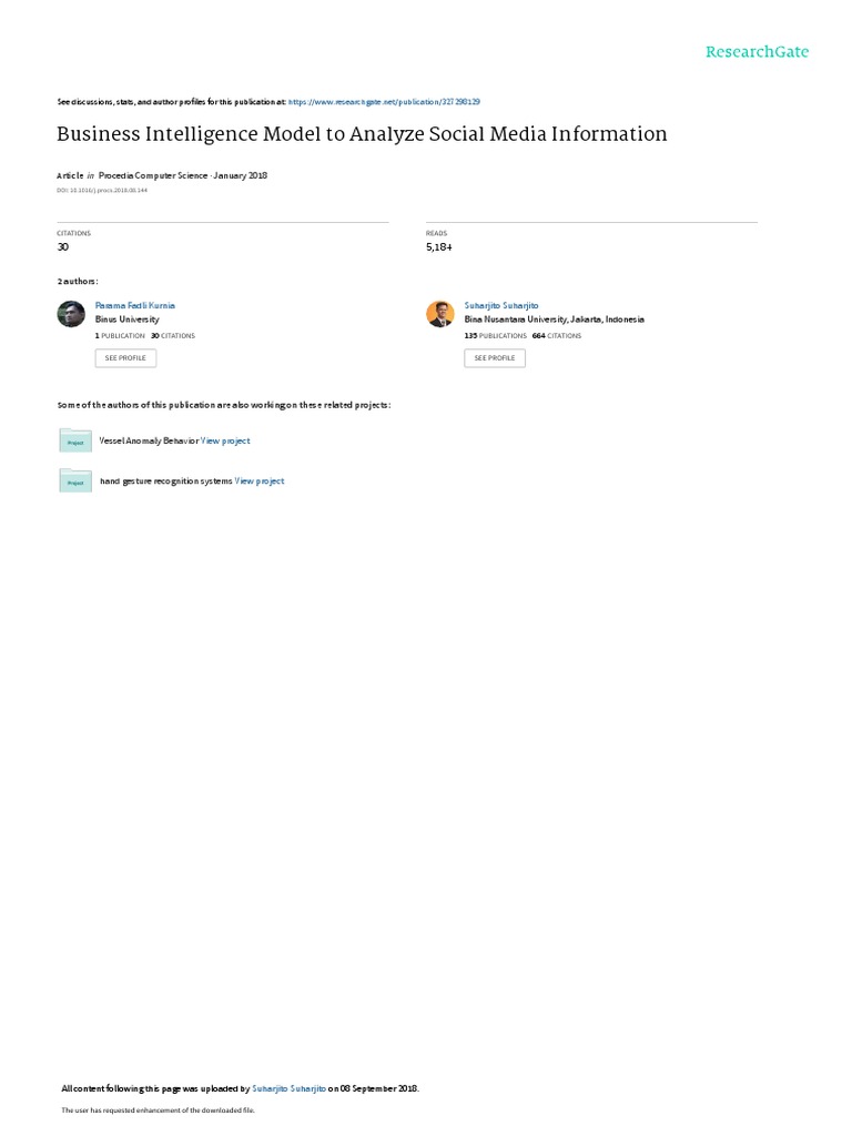 Kurnia, P. F. (2018) - Business Intelligence Model To Analyze Social ...
