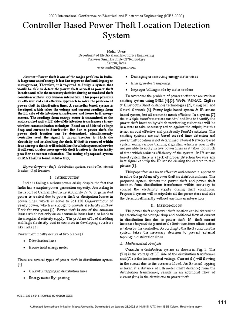 Controller Based Power Theft Location Detection System: Ntroduction ...