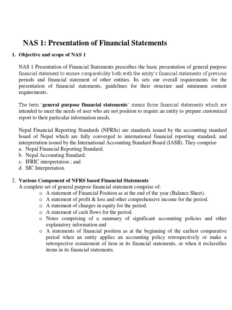 NFRS Iii | PDF | Going Concern | Financial Statement