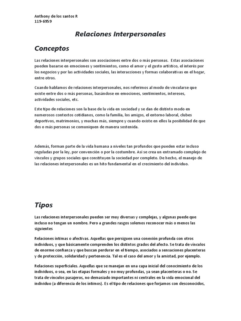 Relaciones Interpersonales | PDF | Tejido adiposo | Soledad