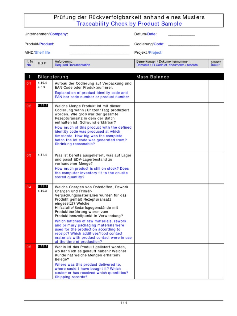 00 Traceability Checklist Pdf