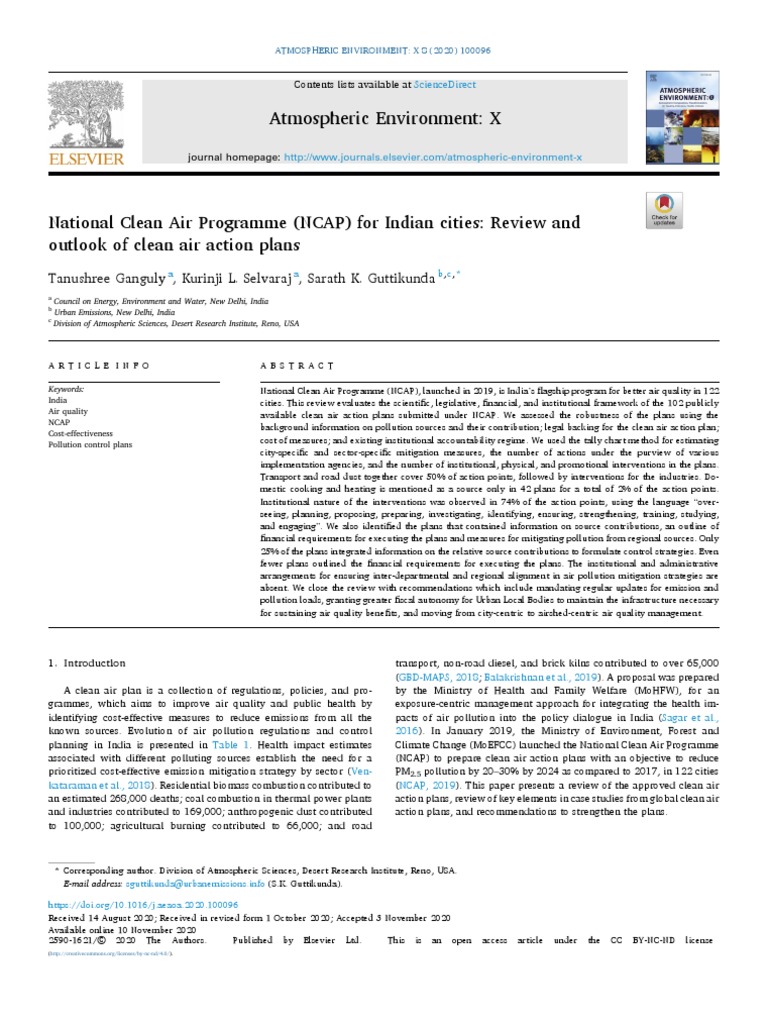 National_Clean_Air_Programme_NCAP_for_Indian_citie | PDF | Air ...