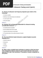 UT Level II Exam Questions and Answers | PDF | Ultrasound | Attenuation