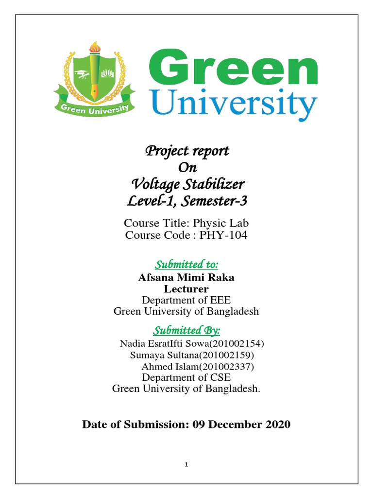 Voltage Stabilizer Project Report | PDF | Relay | Rectifier