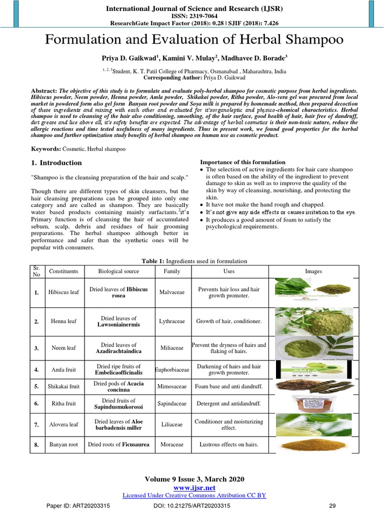 Herbal Shampoo | PDF | Shampoo | Chemistry