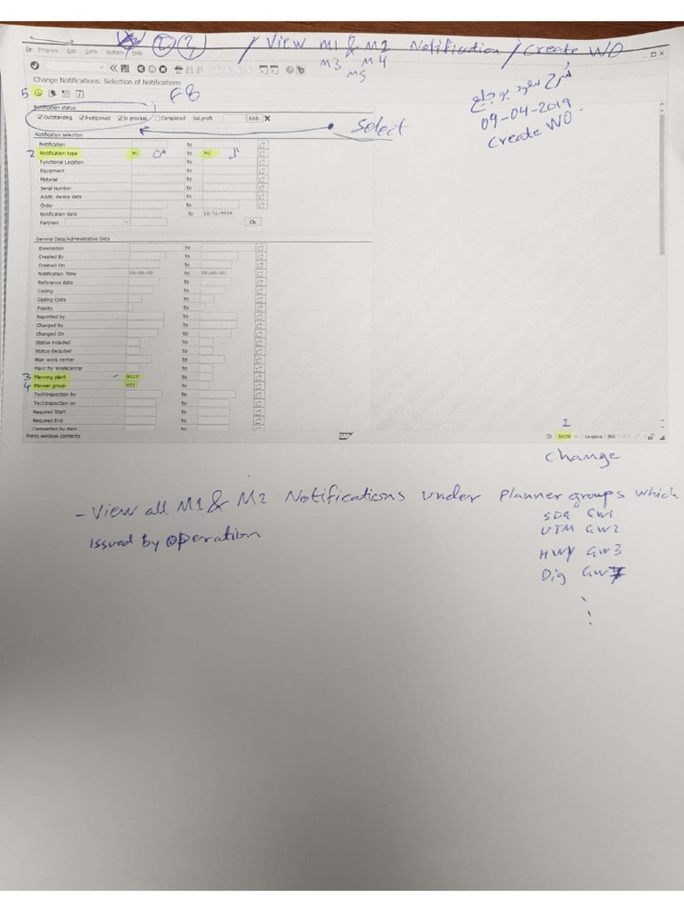 1 - View Noti. IW28 & Create WO IW22 | PDF