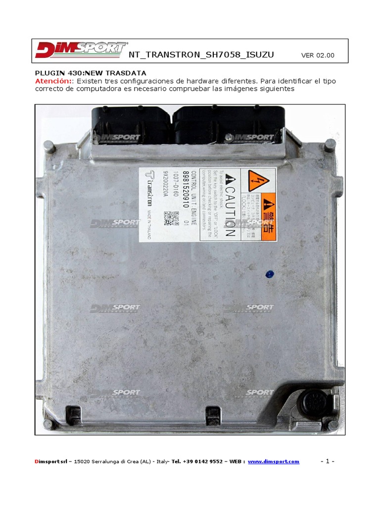 NT Transtron SH7058 Isuzu 1034 | PDF | Ingenieria Eléctrica | Informática