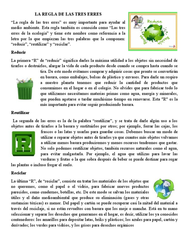 La Regla de Las Tres Erres | PDF | Residuos | Reciclaje