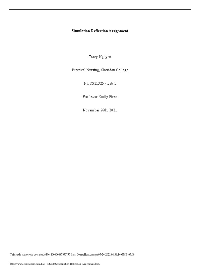 Simulation Reflection Assignment: Tracy Nguyen | PDF | Health Care ...