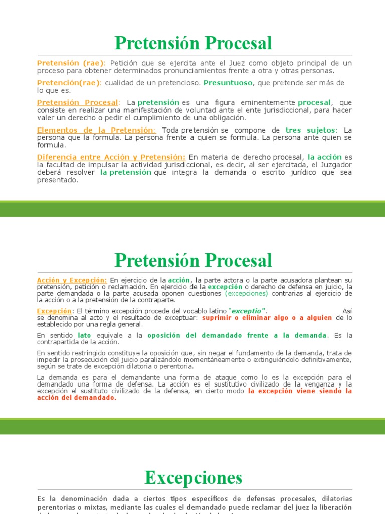 Análisis completo de la figura jurídica de la pretensión procesal y sus ...