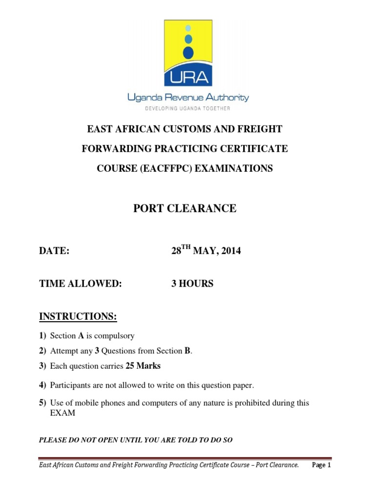 Port Clearance: East African Customs and Freight Forwarding Practicing ...