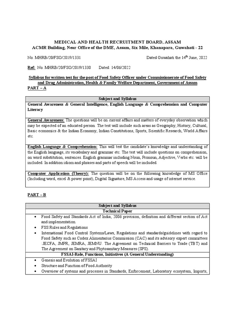 Medical and Health Recruitment Board, Assam ACMR Building, Near Office ...