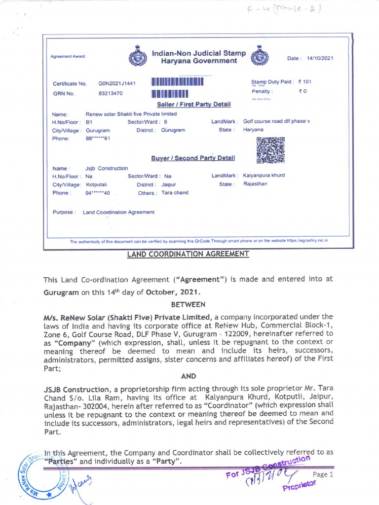 Land MOU Phase-2 | PDF | Civil Law (Legal System) | Law And Economics
