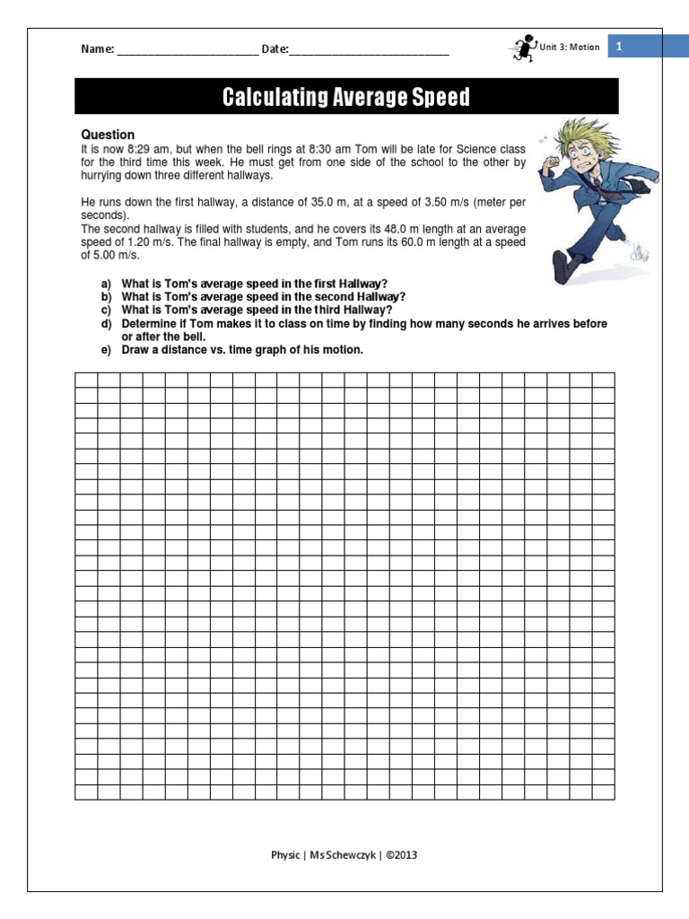 Calculating Average Speed: Name: - Date | PDF | Teaching Methods ...