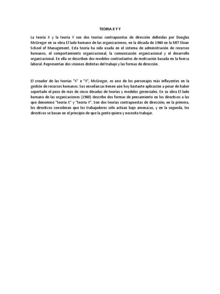 Teoria X y y | PDF