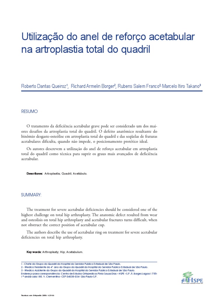 Técnicas em Ortopedia 2003 3 4 25 33 - Utilização Do Anel de Reforço ...