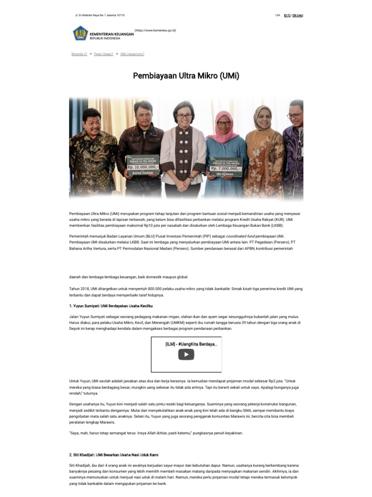 UMi-Kemenkeu-pada Ultra Mikro | PDF