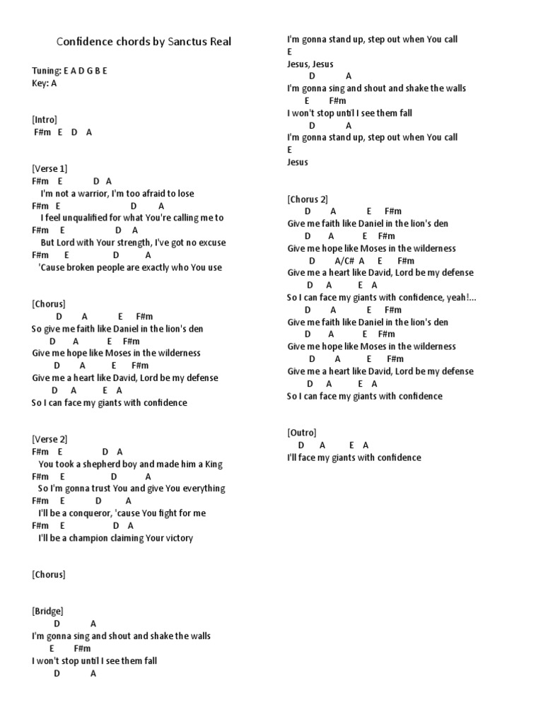 Confidence Chords by Sanctus Real | PDF | Song Structure