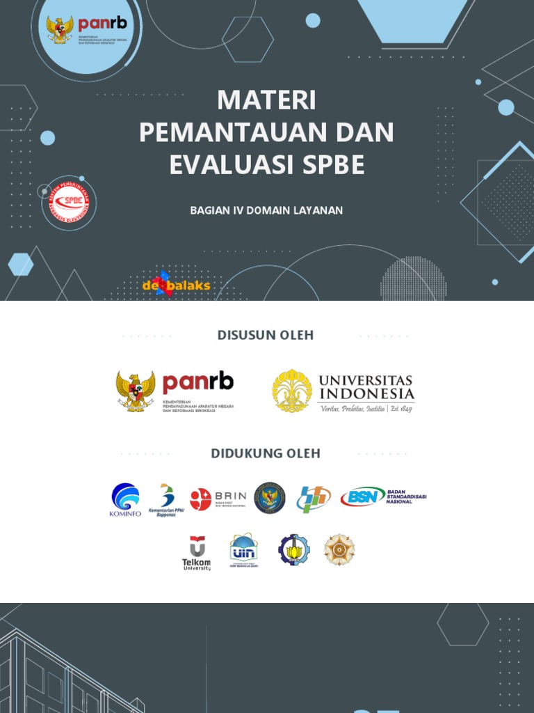 Materi Pemantauan Dan Evaluasi Spbe: Bagian Iv Domain Layanan | PDF