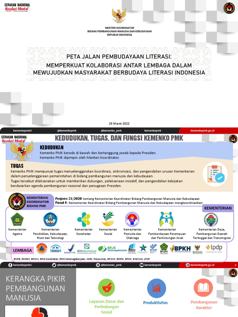 Menko PMK T - Rakornas Bidang Perpustakaan - Perpusnas | PDF Menko PMK T - Rakornas Bidang Perpustakaan - Perpusnas | PDF