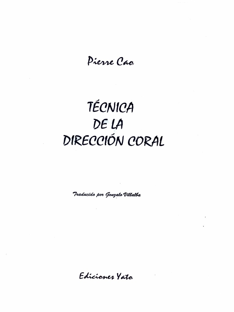 Pierre Cao - Técnica de Dirección Coral | PDF