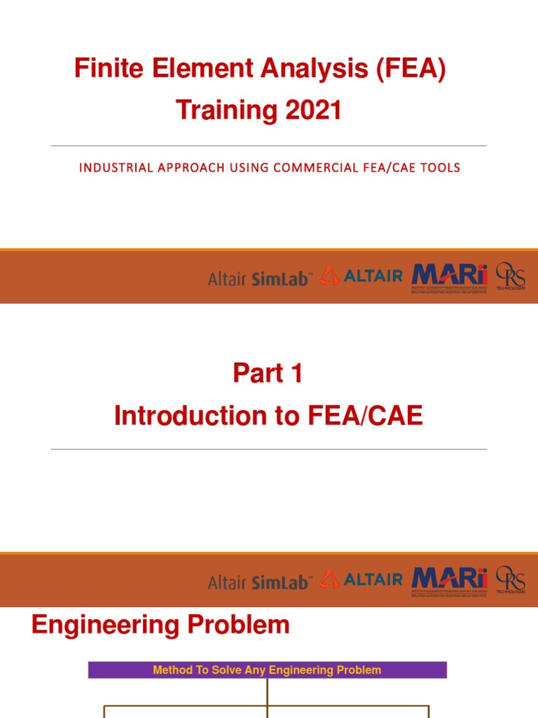 Day 1 - Part 1 Introduction To FEA CAE | PDF | Finite Element Method ...