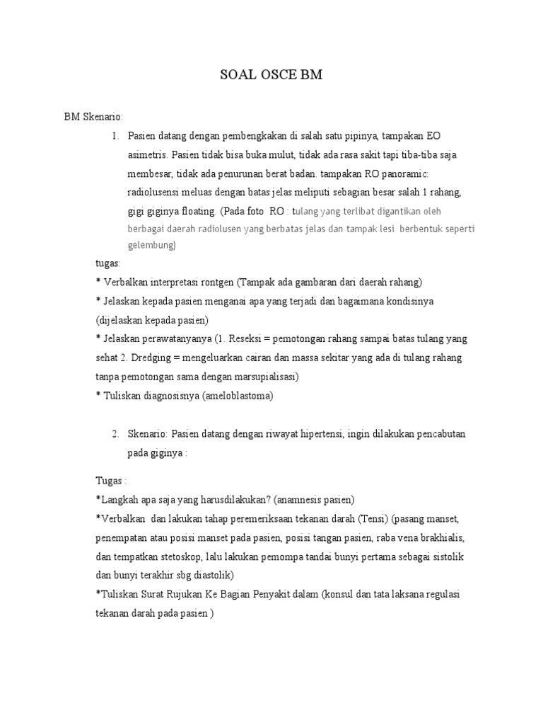 Soal OSCE Kedokteran Gigi | PDF