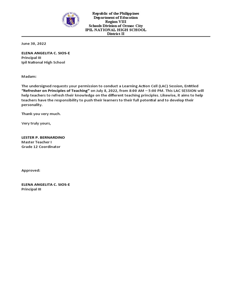 Lac Plan For Teaching Principles | PDF | Teachers | Learning