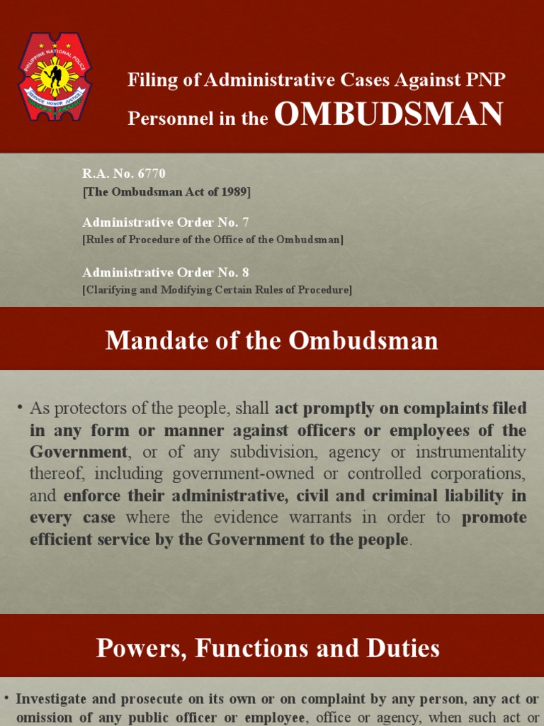 Ombudsman | PDF | Witness | Subpoena Duces Tecum