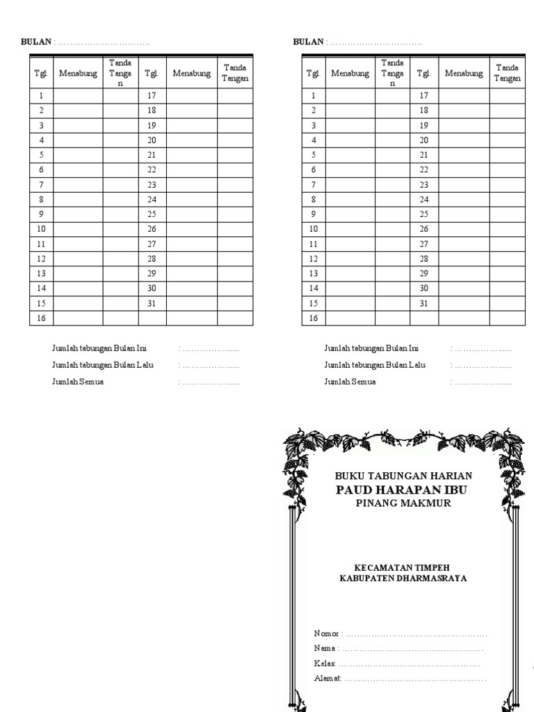 Buku Tabungan TK | PDF