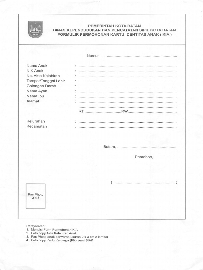 Form Permohonan Kia | PDF