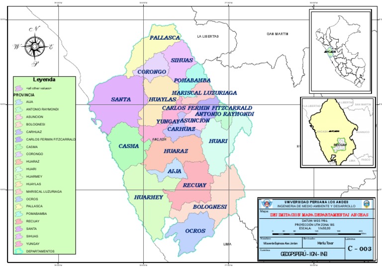 Mapa Departamental de Áncash y Provincias | PDF