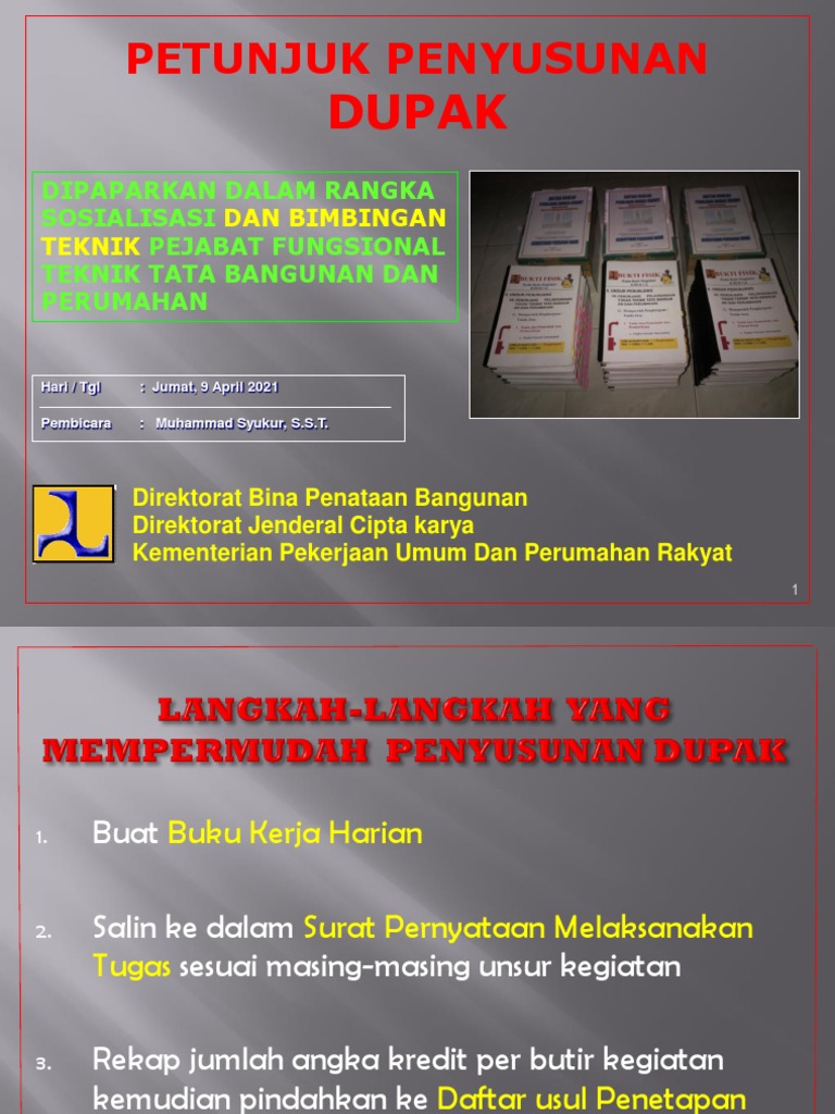 Petunjuk Penyusunan: Dupak | PDF