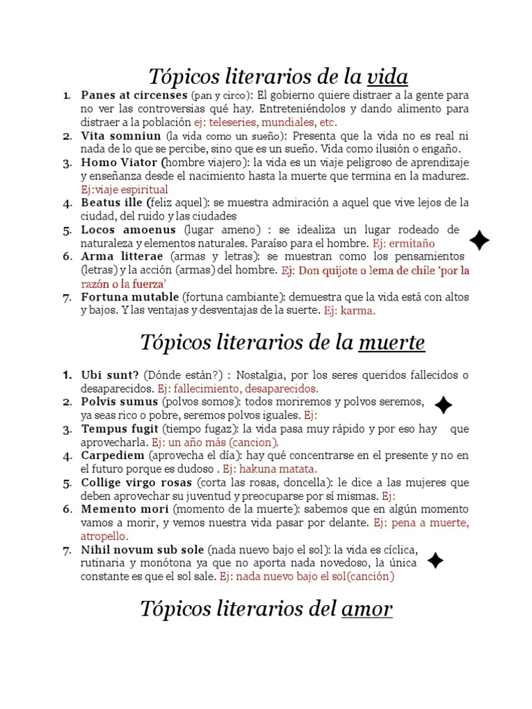 Tópicos Literarios | PDF | Amor