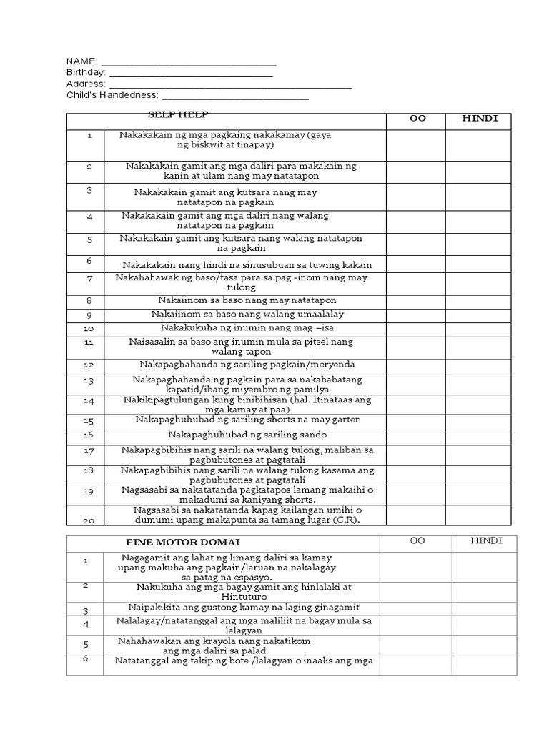 Eccd Checklist | PDF