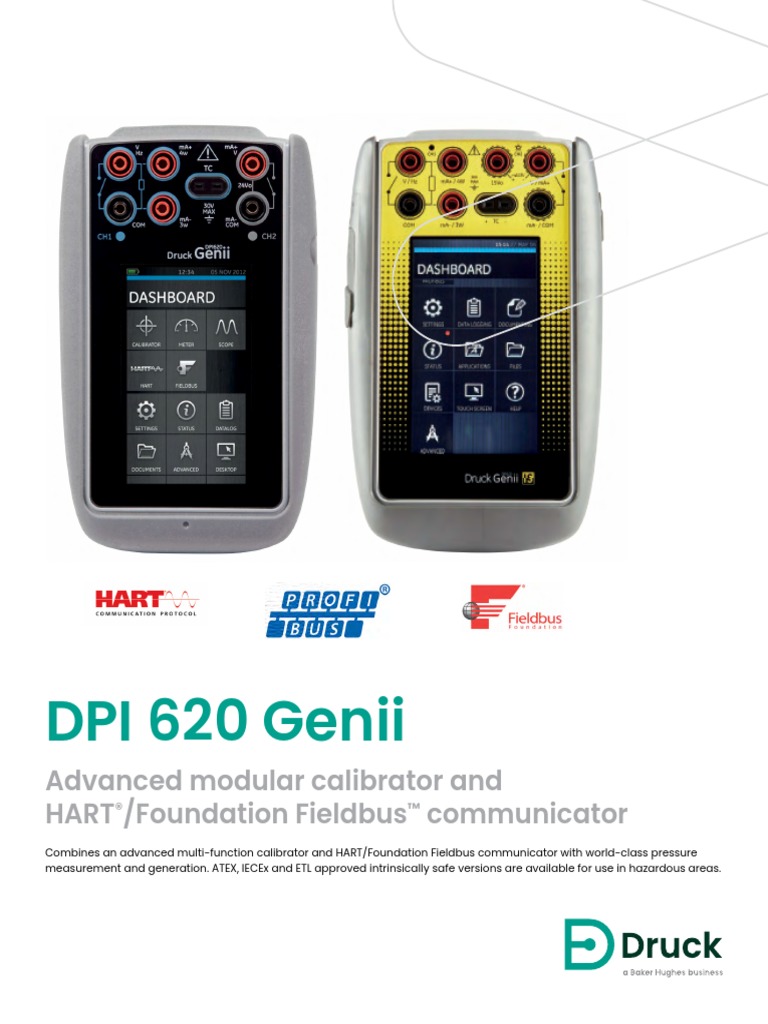 Druck DPI 620 Genii Datasheet | PDF | Calibration | Battery Charger