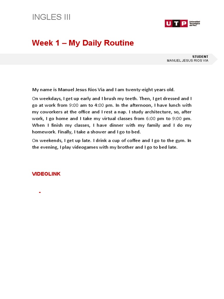 Semana 1 Ingles Iii Utp Pdf