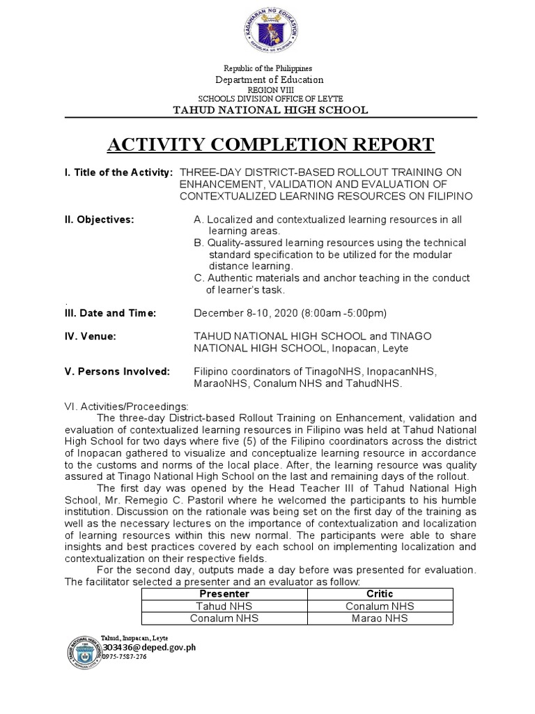 Acr Contextualization Filipino | PDF | Education Theory | Behavior Modification