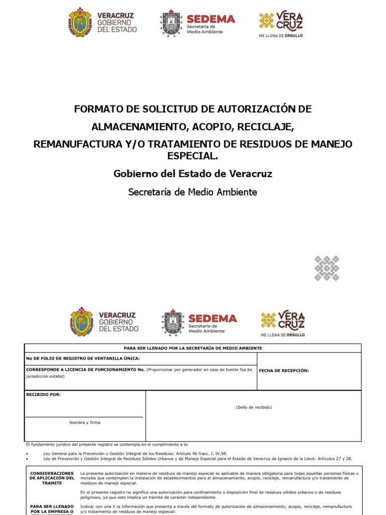 Solicitud de Autorización de Residuos | PDF | Residuos | Reciclaje