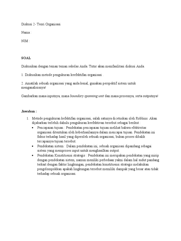 Teori Organisasi | PDF