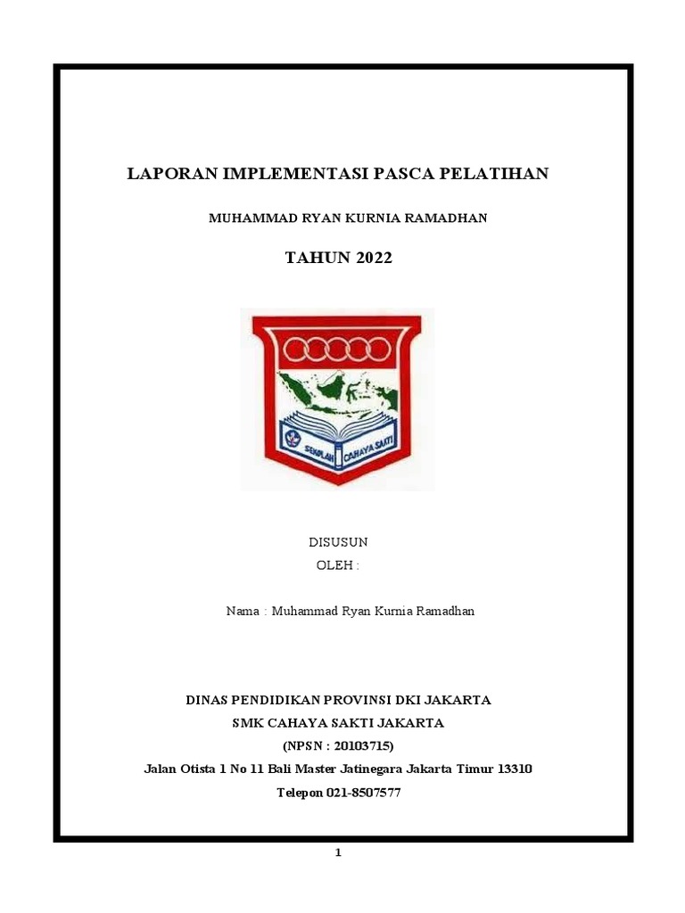 Format Laporan Implementasi Pasca Pelatihan | PDF