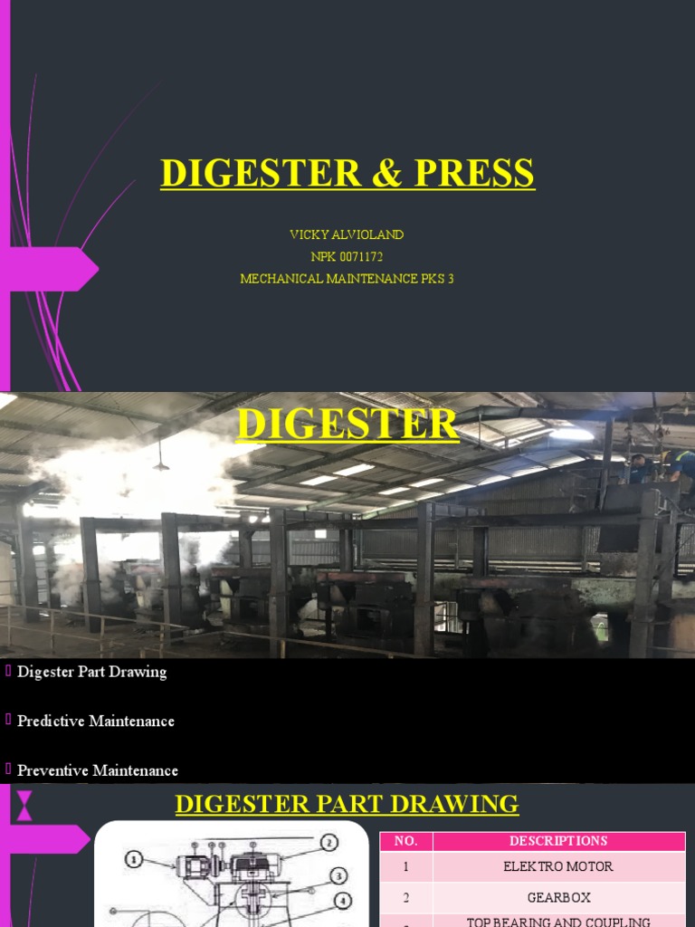 Digester & Press Palm Mill Oil | PDF | Bearing (Mechanical) | Gear