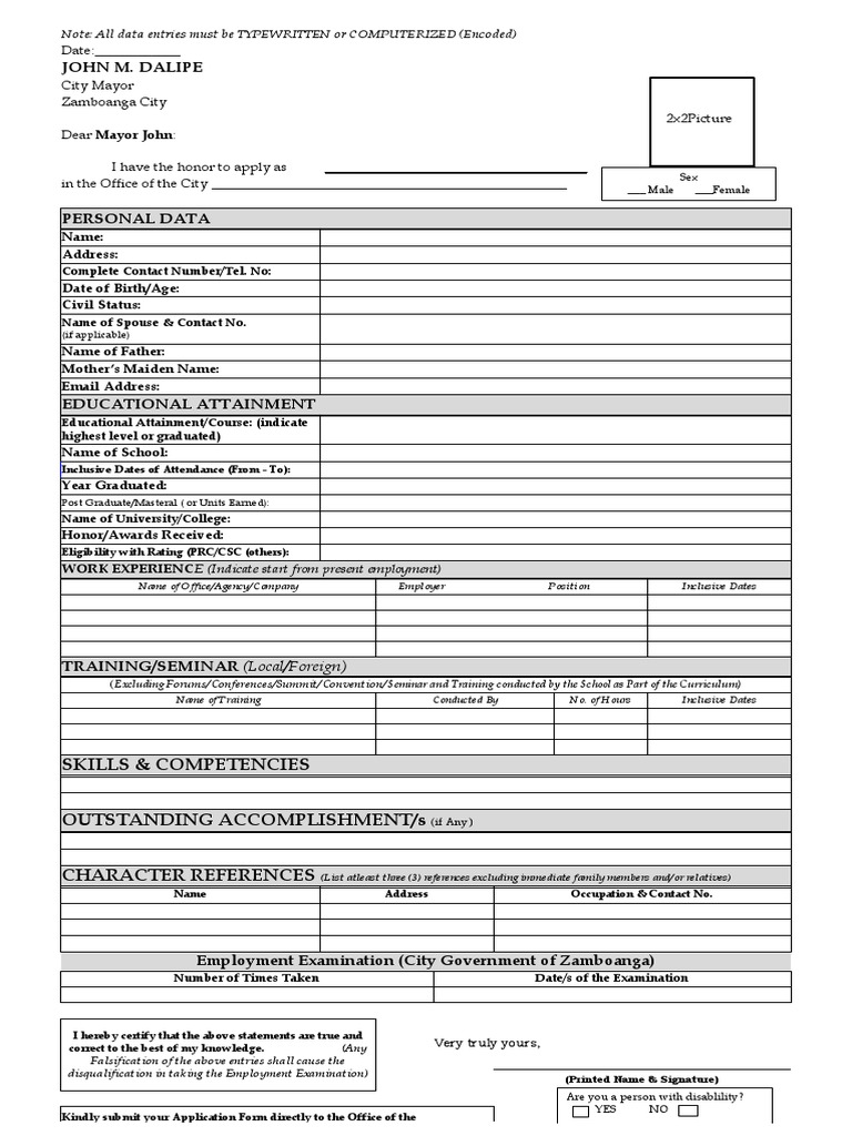 John M. Dalipe: Name: Address: Date of Birth/Age: Civil Status: Name of ...