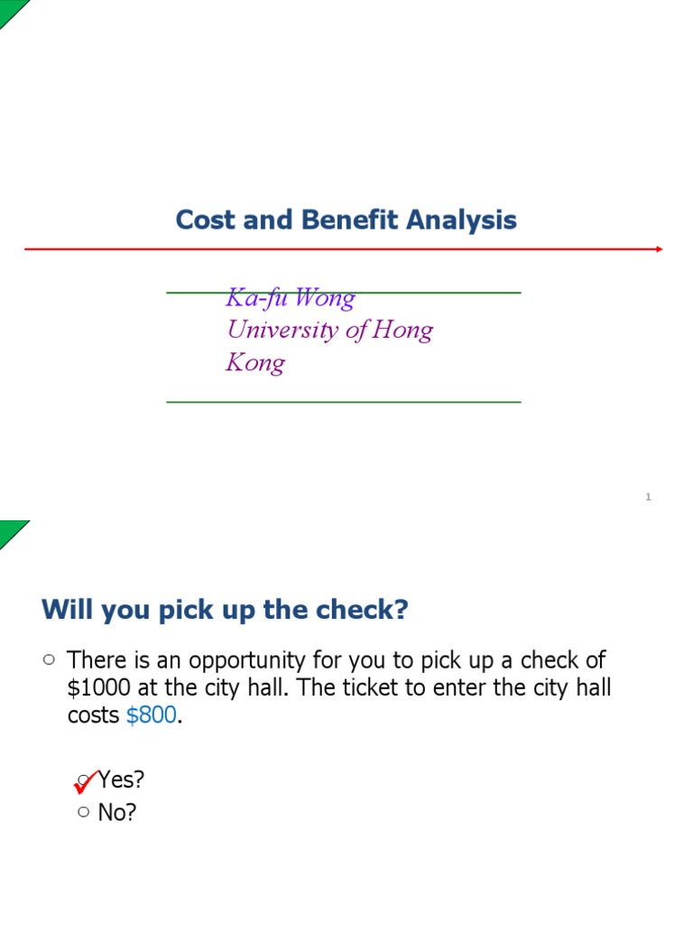 Cost and Benefit Analysis: Ka-Fu Wong | PDF | Cost–Benefit Analysis ...