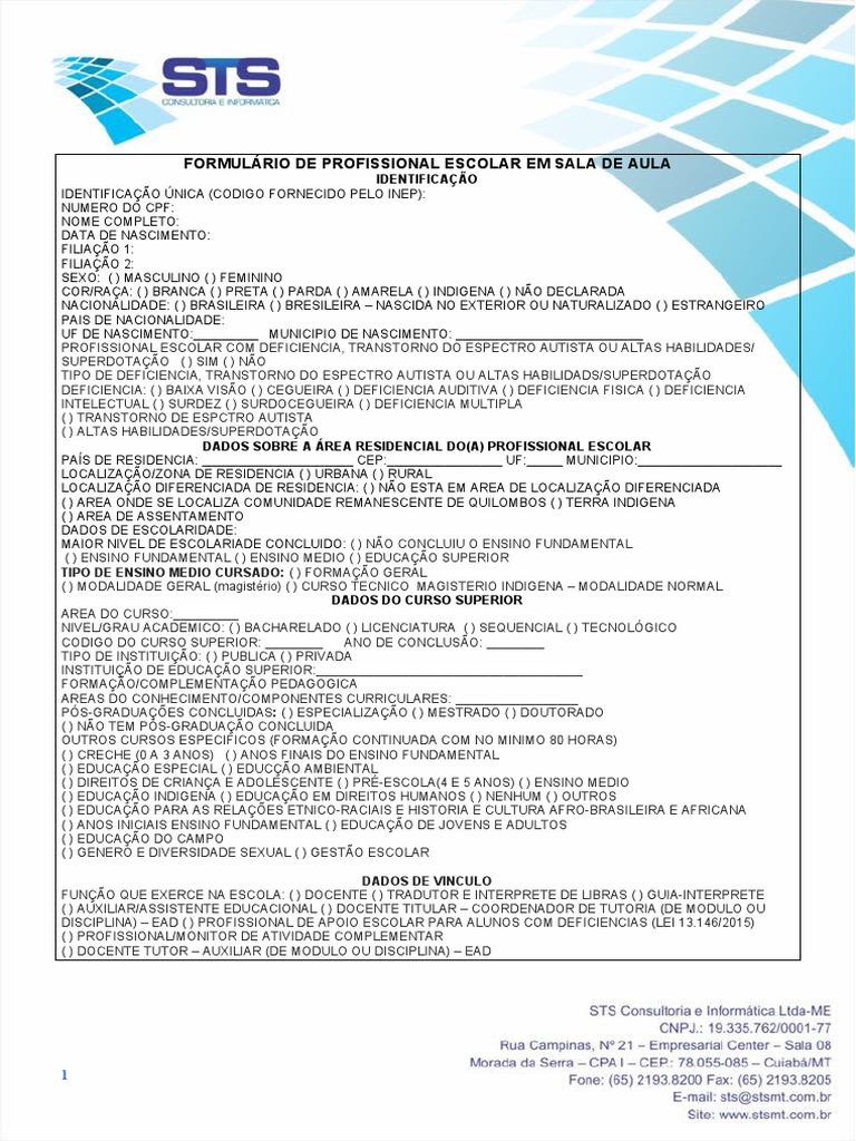 Formulario Profissional em Sala de Aula | PDF | Educação à distância