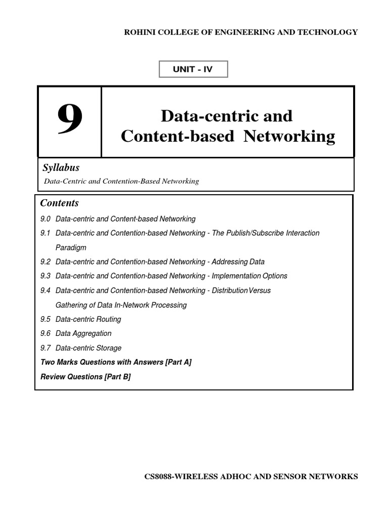 4-Data Centric and Content Based Networking | PDF | Computer Network ...